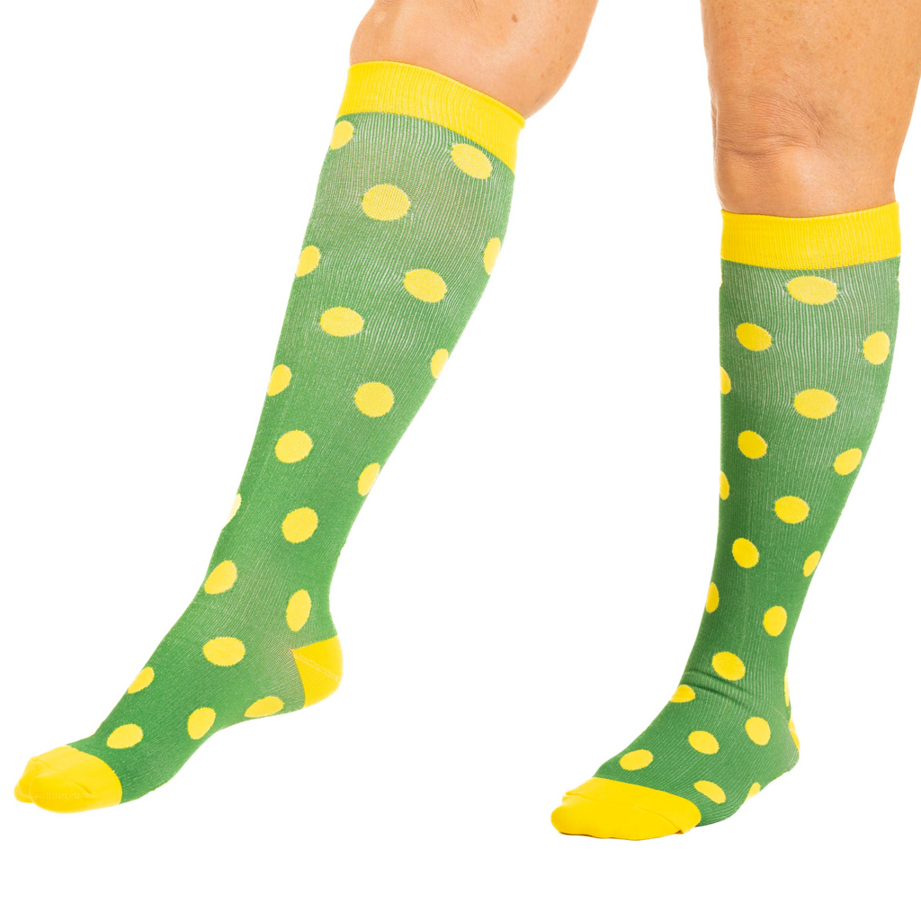 Bundle & Save Compression Socks Green n Gold Polka Dots – sockymate