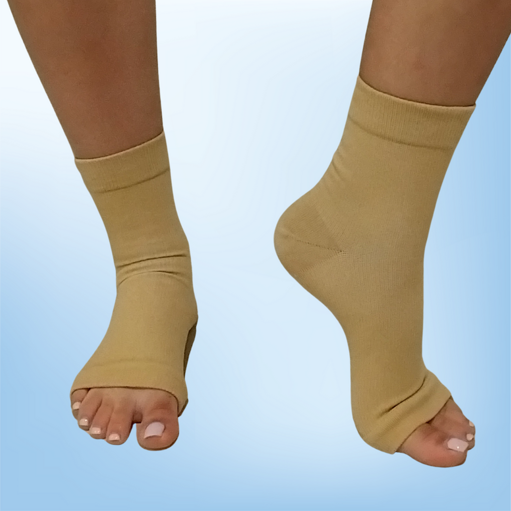 Toeless Foot & Ankle Beige Compression Sleeve – sockymate